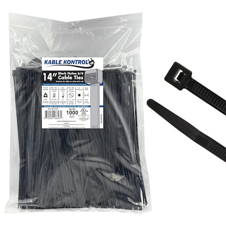 Kable Kontrol Cable Zip Ties 14" Inch Long - UV Resistant Nylon - 50 Lbs Tensile Strength - 1000 ...